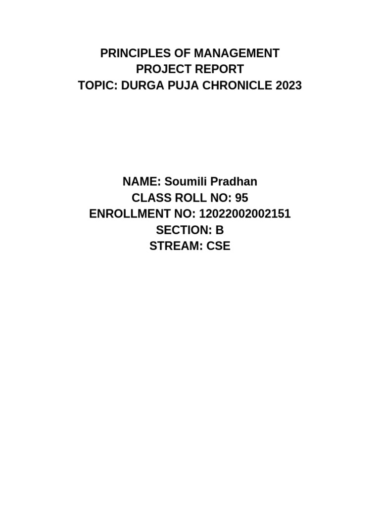 POM Project Report Format | PDF | Performance Indicator | Communication