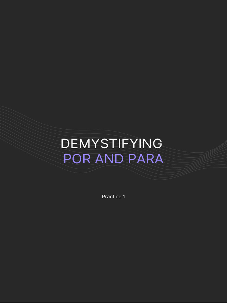 Demystifying Por and para 2 | PDF