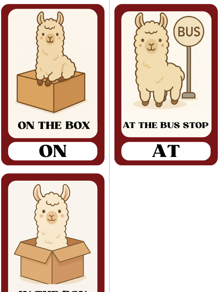 Flashcards Preposiciones de Lugar | PDF