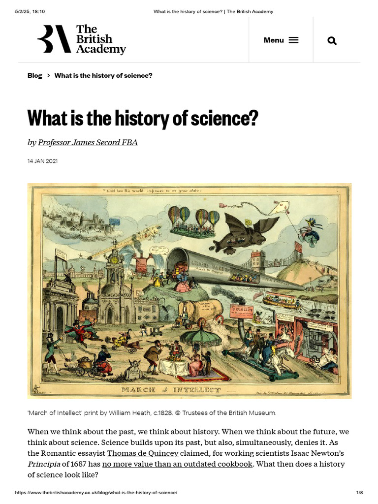 James Secord, What Is The History of Science - The British Academy ...