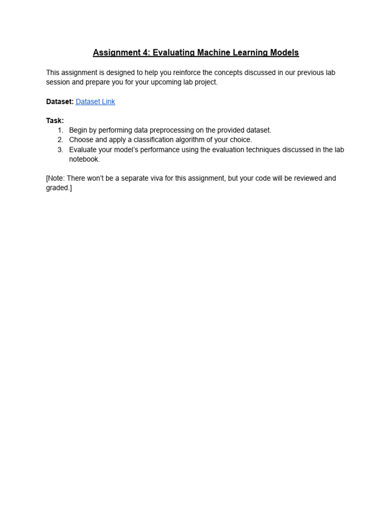 Assignment 4 - Evaluating Machine Learning Models | PDF