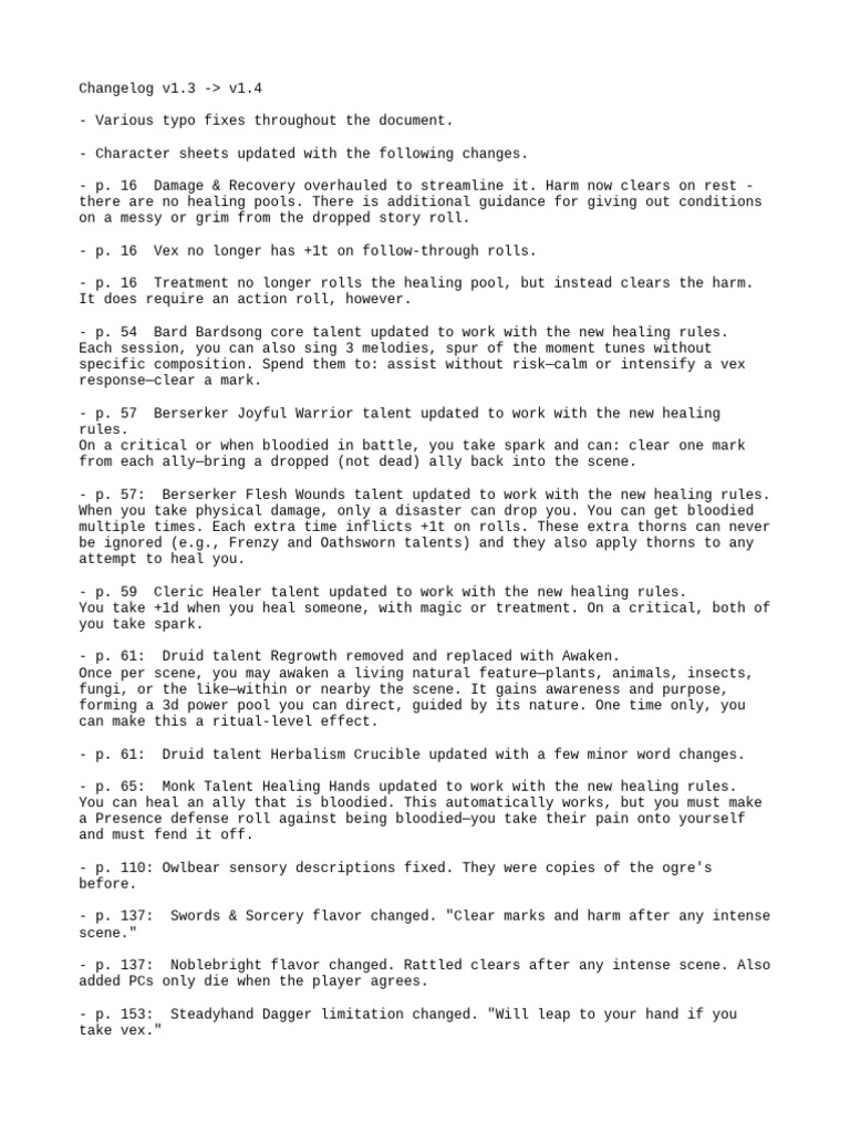 Grimwild_Changelog_v1_3_-_v1_4 | PDF