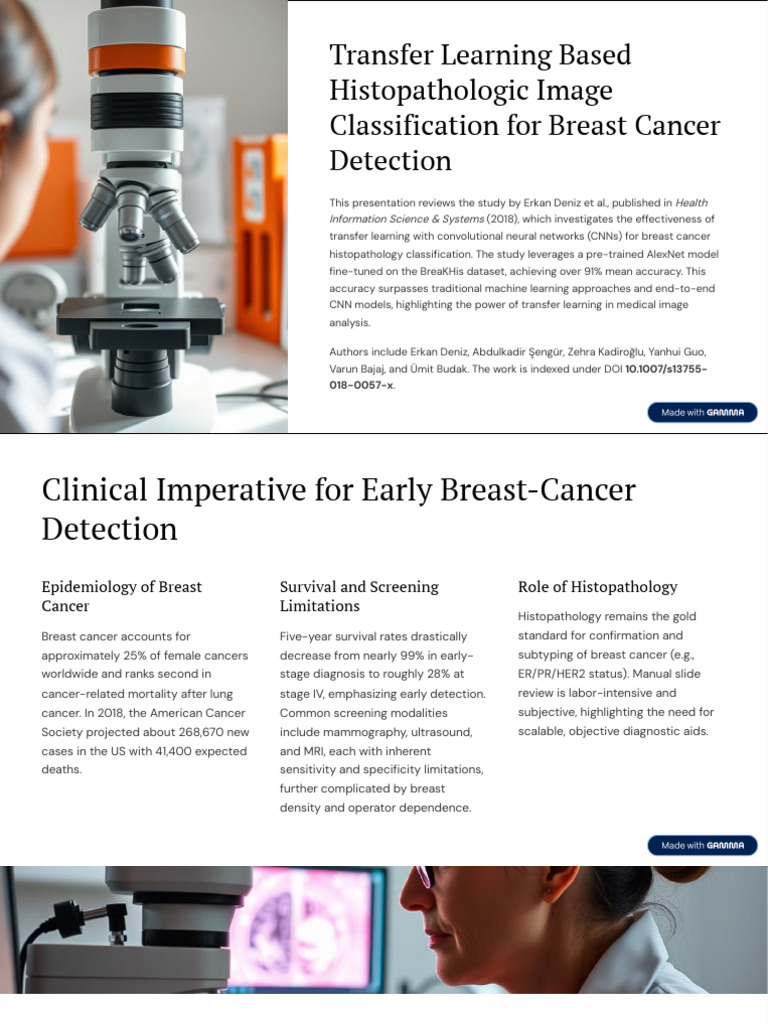 Transfer Learning Based Histopathologic Image Classification for Breast Cancer Detection 1 | PDF ...