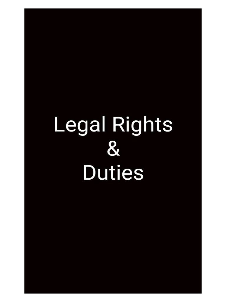 Legal Right & Duties | PDF