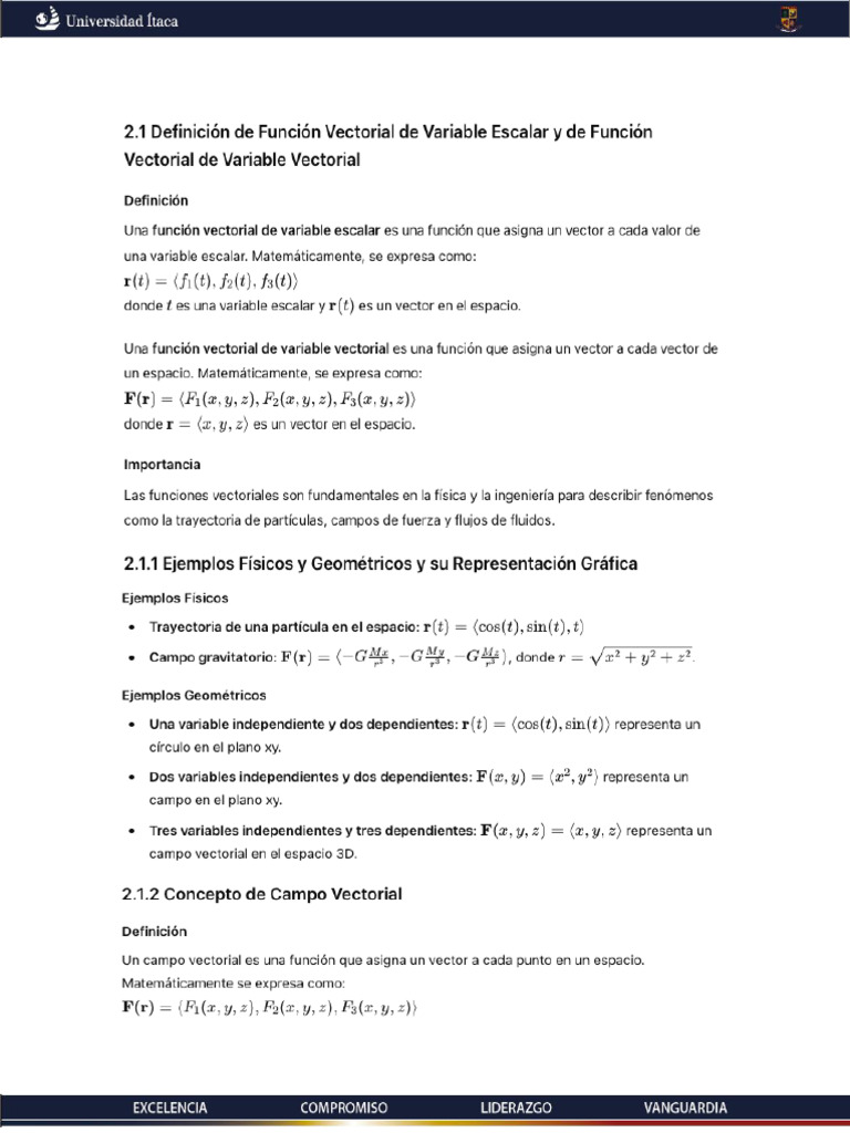 Lección 02 - 2. FUNCIONES VECTORIALES | PDF