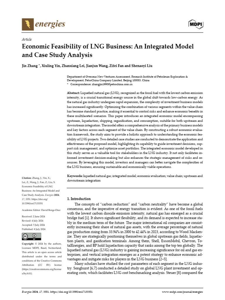 LNG Business Economic Feasibility Model | PDF | Liquefied Natural Gas ...