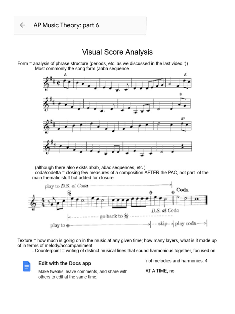 AP Music Theory- Part 6 | PDF | Double Bass | Musicology