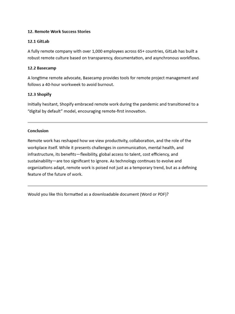 Remote Work Success Stories | PDF