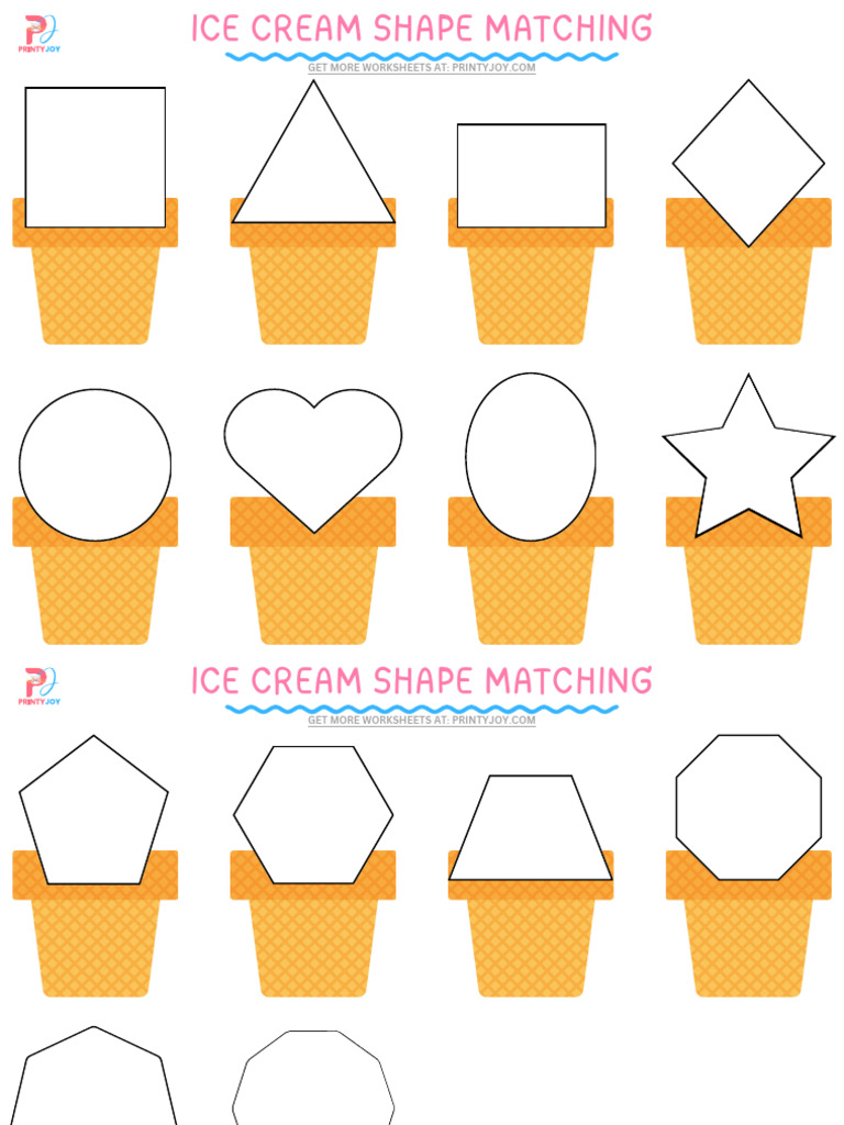 Ice Cream Shape Matching Free Printable | PDF