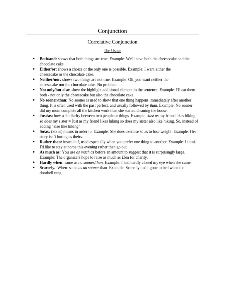 Correlative Conjunction | PDF