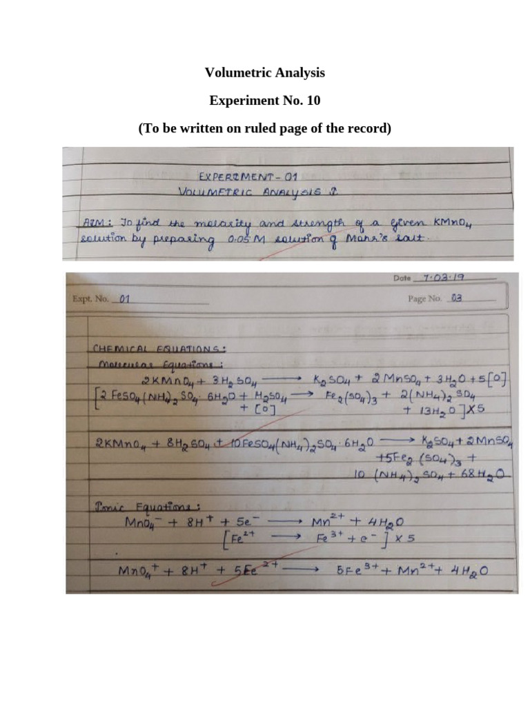 Volumetric Analysis 1 Grade 12 | PDF