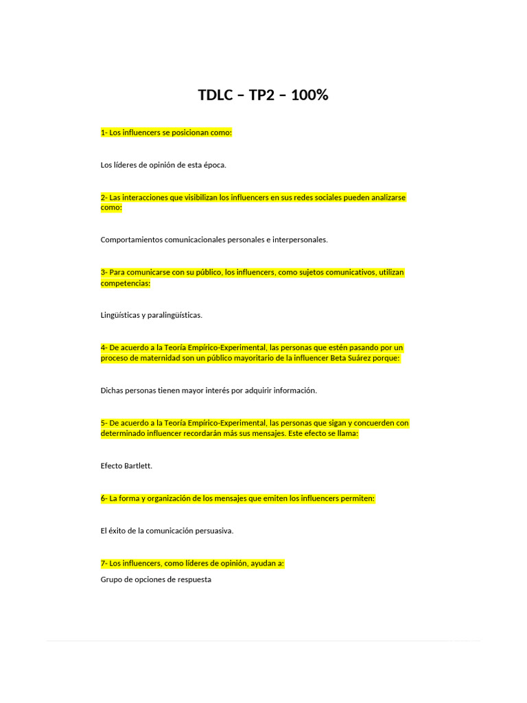TP2 TDLC TP2 100 | PDF | Comunicación | Medios de comunicación)