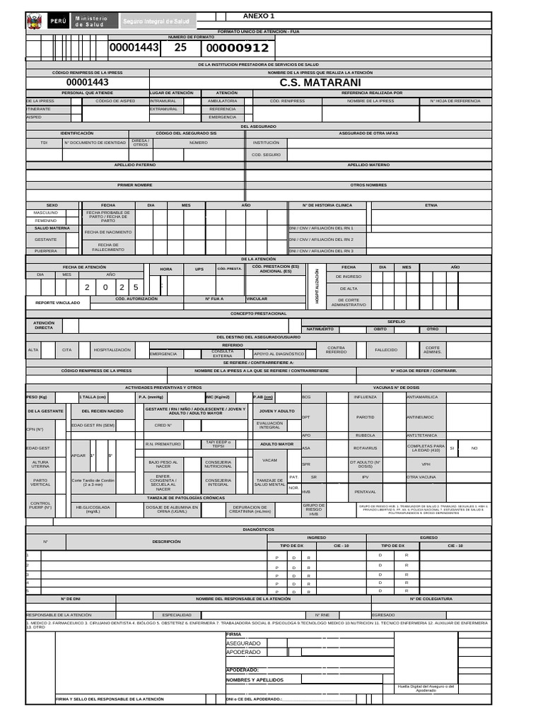 Fua 2025 Anverso | PDF | Medicina | Cuidado de la salud