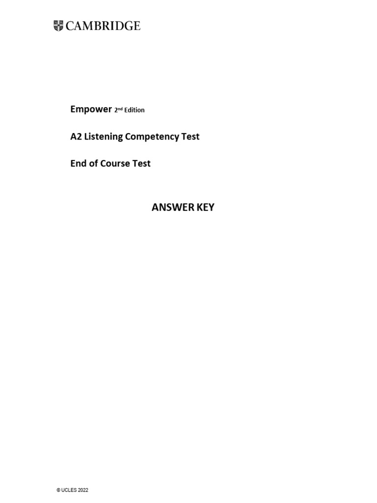 End of Course Competency Listening Test Answer Key | PDF