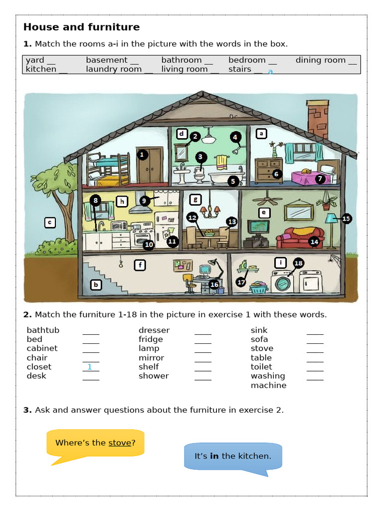 Level 1A - Unit 6 - House and Furniture | PDF | Room | Bedroom