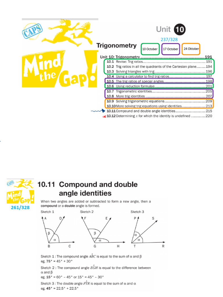 31 October - Lesson Notes - Trigonometry - Compound and Double Angles | PDF