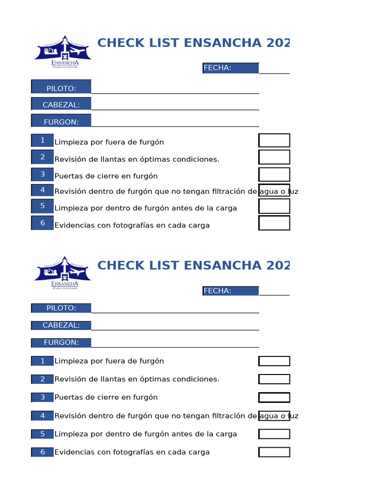 Chek List Bodega | PDF
