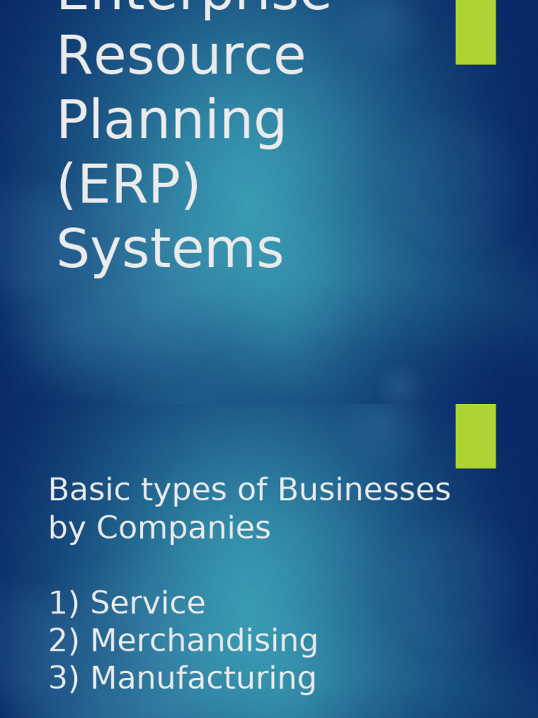 Enterprise Resource Planning (Erp) Systems | PDF | Enterprise Resource ...
