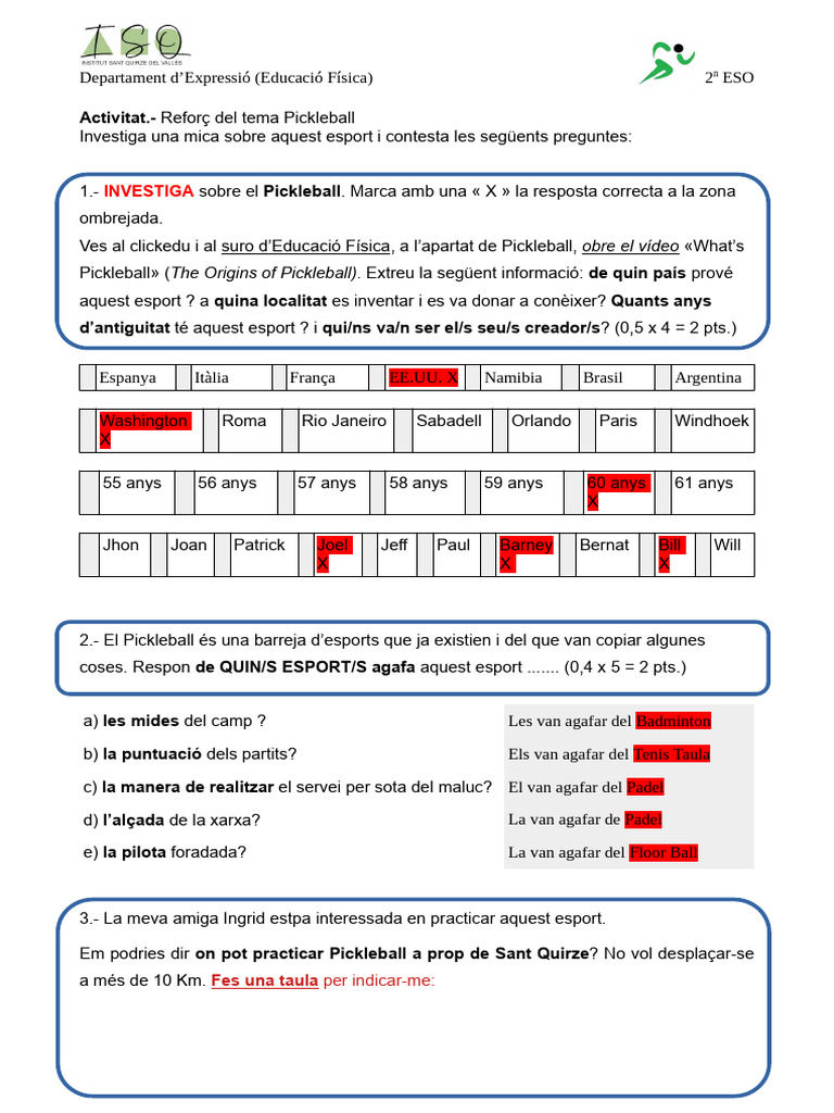 Activitat Pickleball | PDF