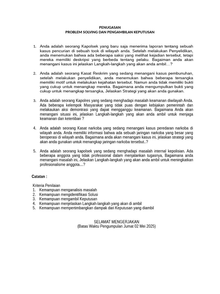 Penugasan Problem Solving Fix | PDF