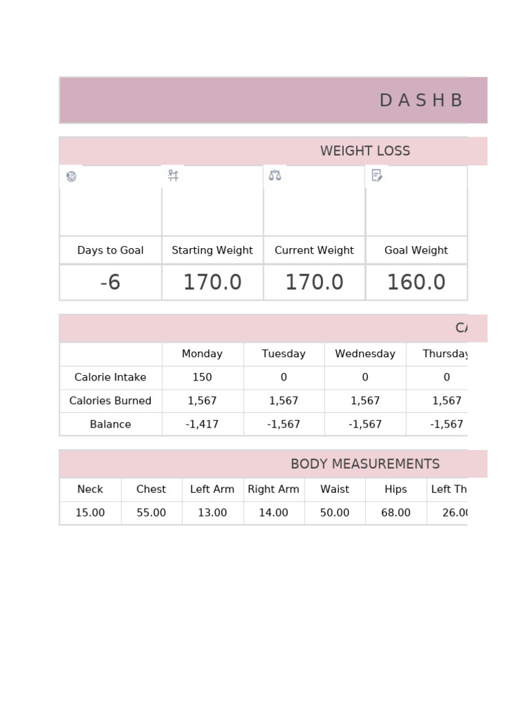 Fitness & Weight Loss Tracker | PDF | Meal | Lunch