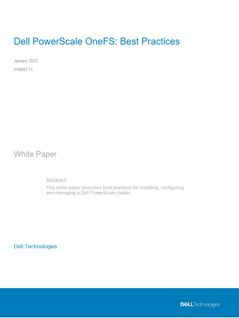 Day1 PowerScale Best Practices | PDF | Solid State Drive | Cache (Computing)