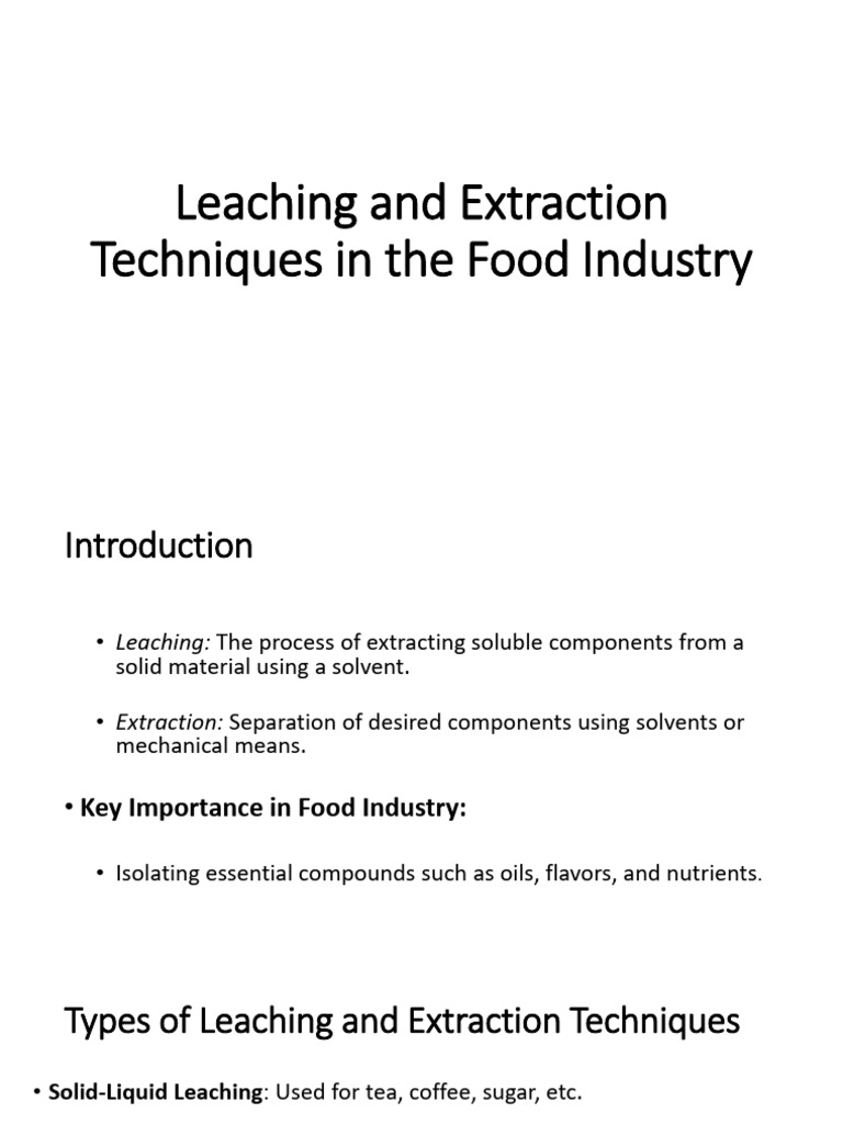 Leaching and Extraction | PDF