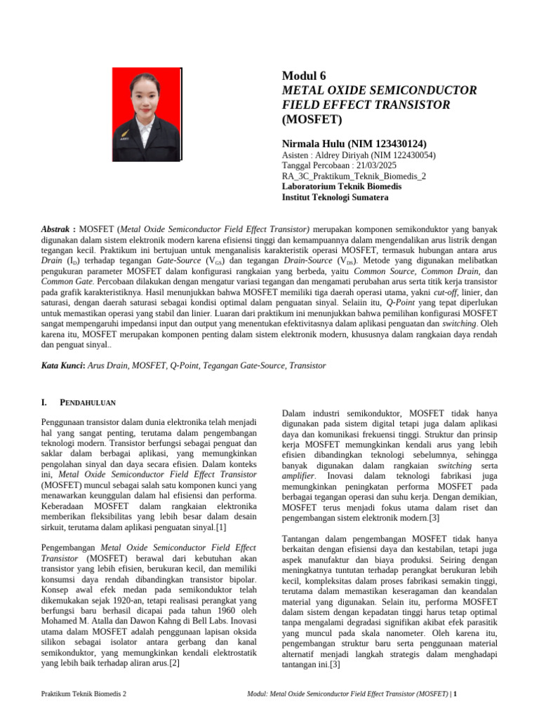 Laprak MOSFET Mala | PDF