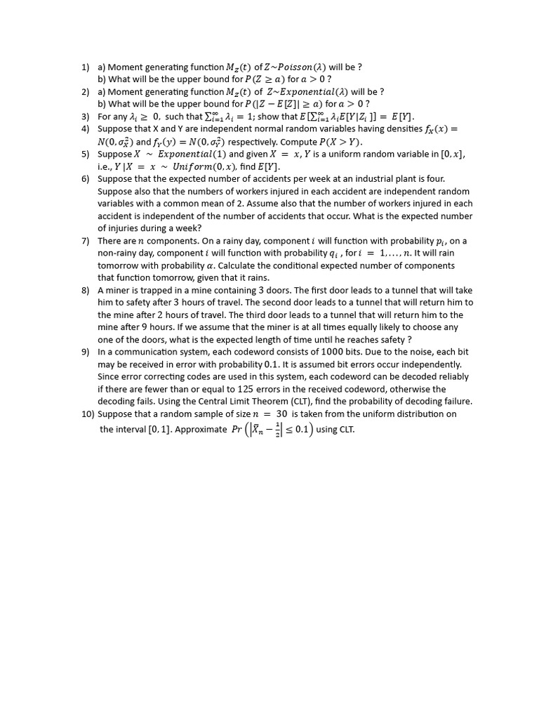 Practice Questions 2 | PDF | Expected Value | Random Variable