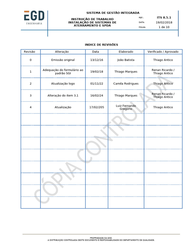 ITS 8.5.1 - Aterramento e SPDA Rev03 - ATUALIZADO SMS | PDF | Conector elétrico | Parafuso