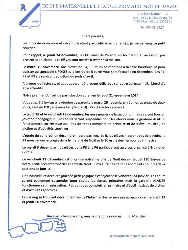 Calendrier Nov Dec | PDF