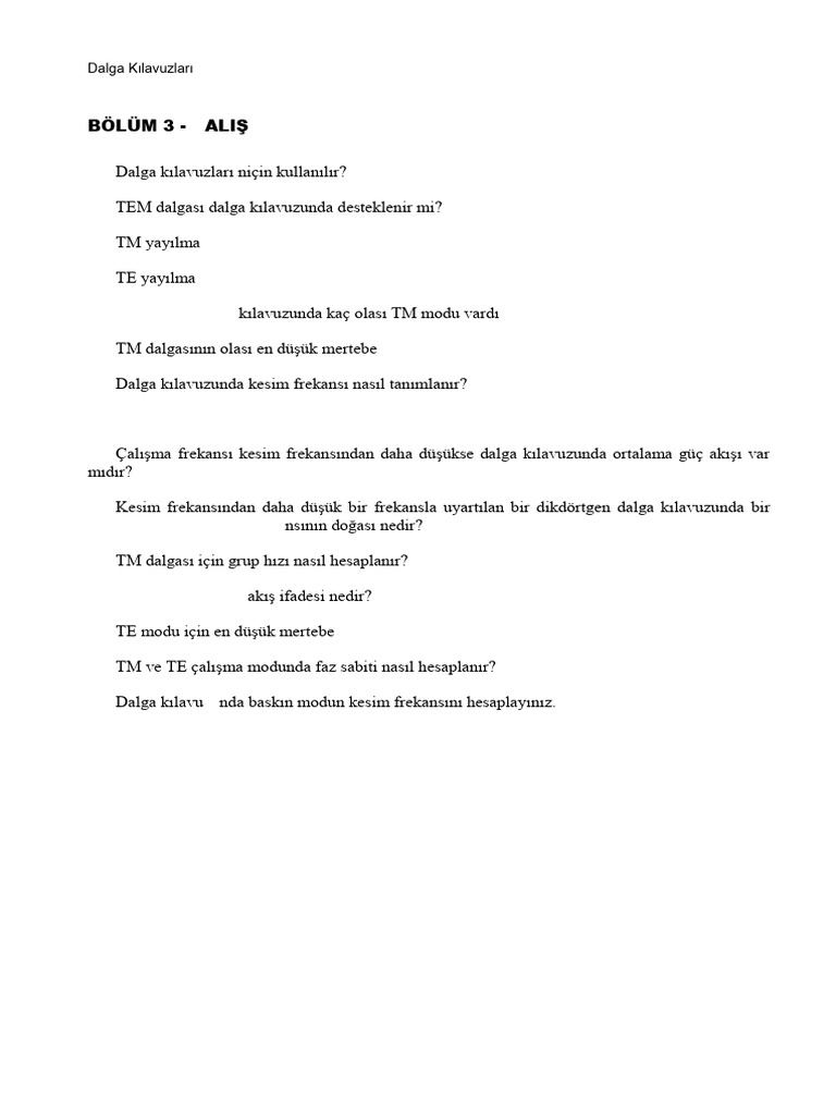 Elektromanyetik Dalga Teorisi Bolum 3 Cozumlu Ornekler | PDF