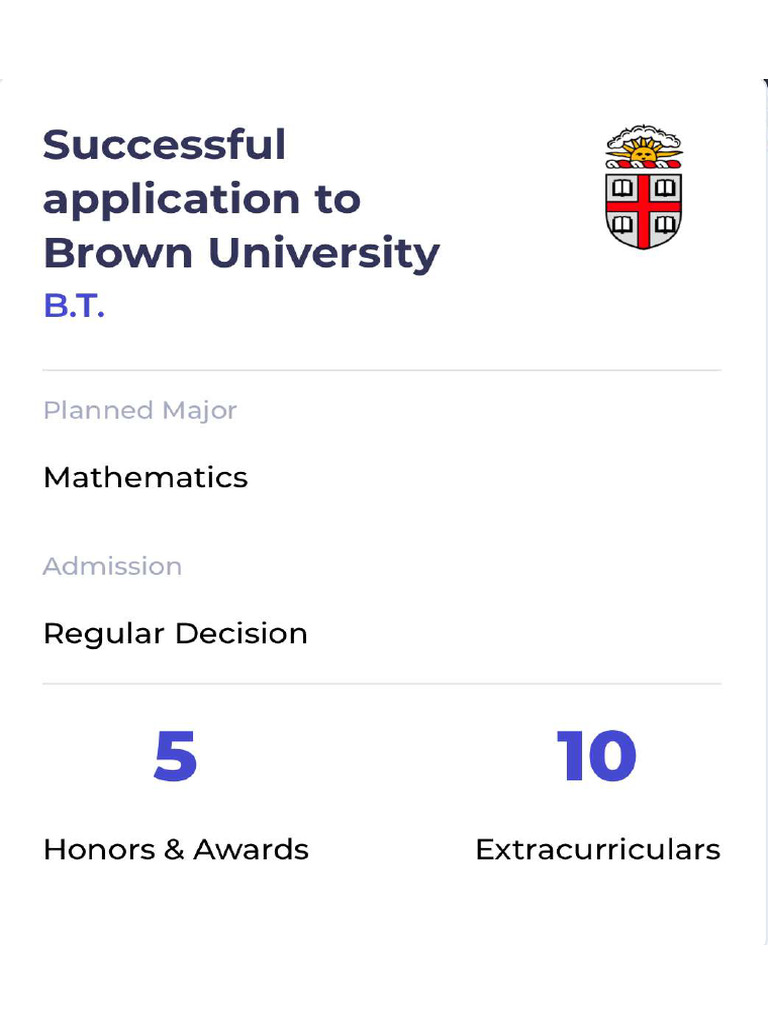 Brown Admit - Full Application File | PDF