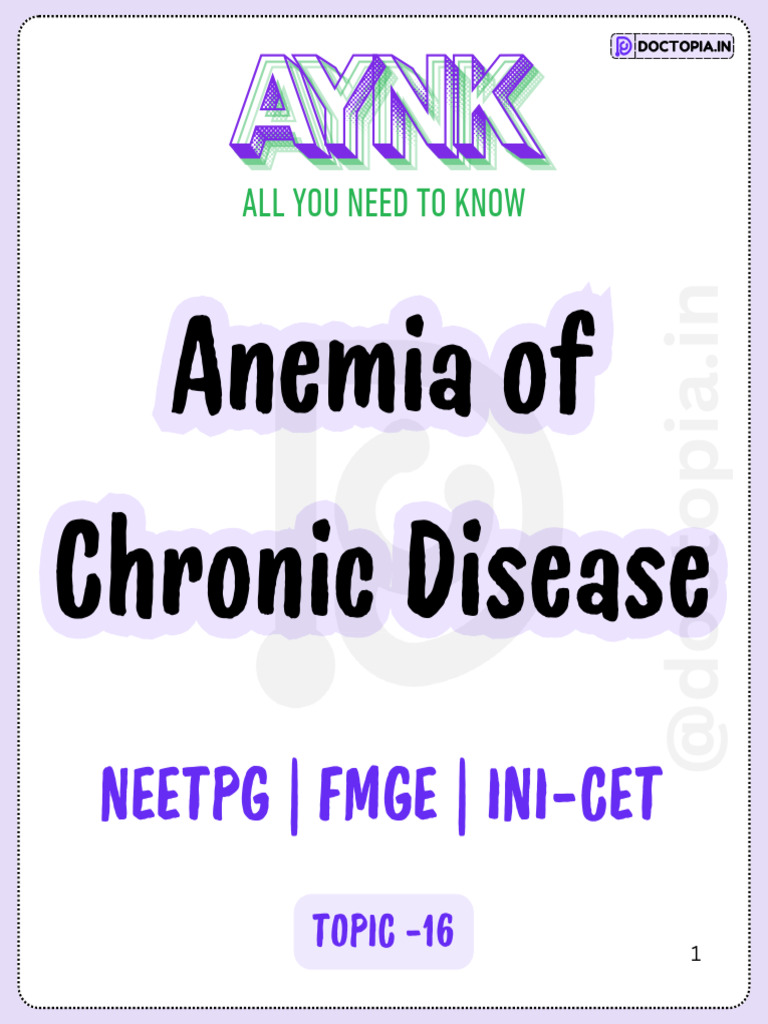 Anemia of Chronic Disease (ACD) | PDF | Anemia | Blood