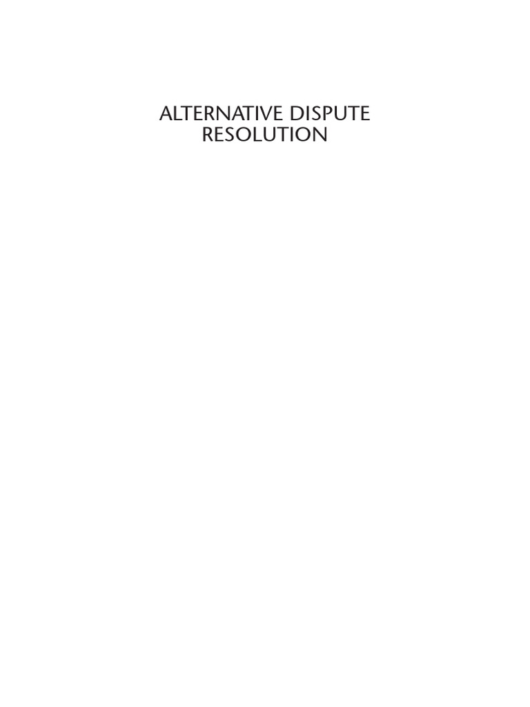 Alternative Dispute Resolution. (Tania Sourdin) | PDF | Alternative Dispute Resolution | Mediation