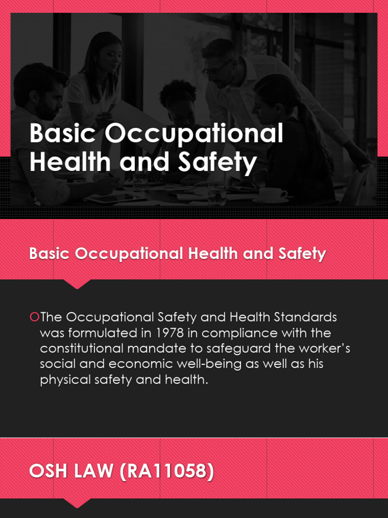 Philippine Occupational Health Safety Guide | PDF | Occupational Safety ...