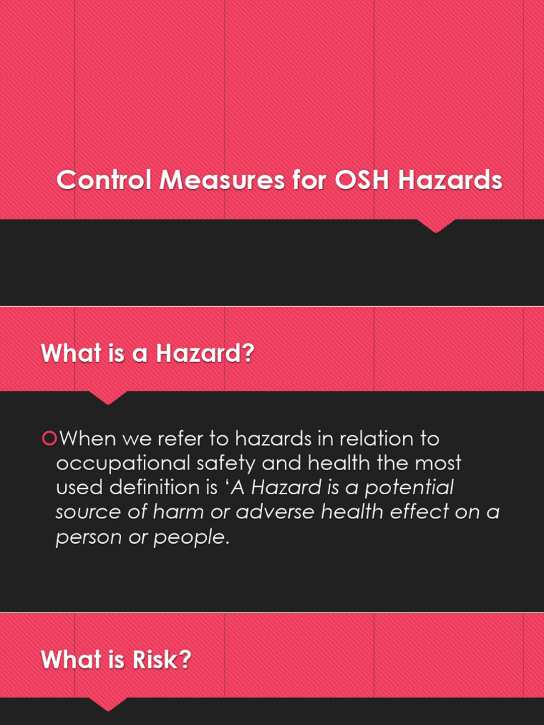 OSH Hazard Control Measures Guide | PDF | Occupational Safety And ...