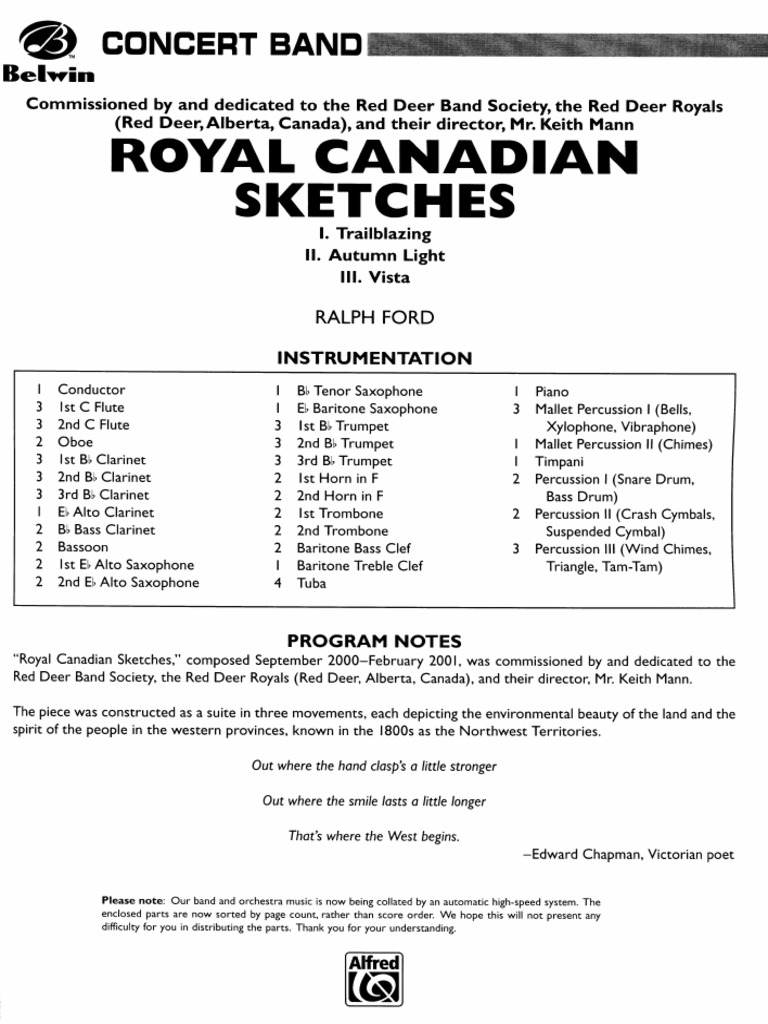 Royal Canadian Sketches - Score | PDF