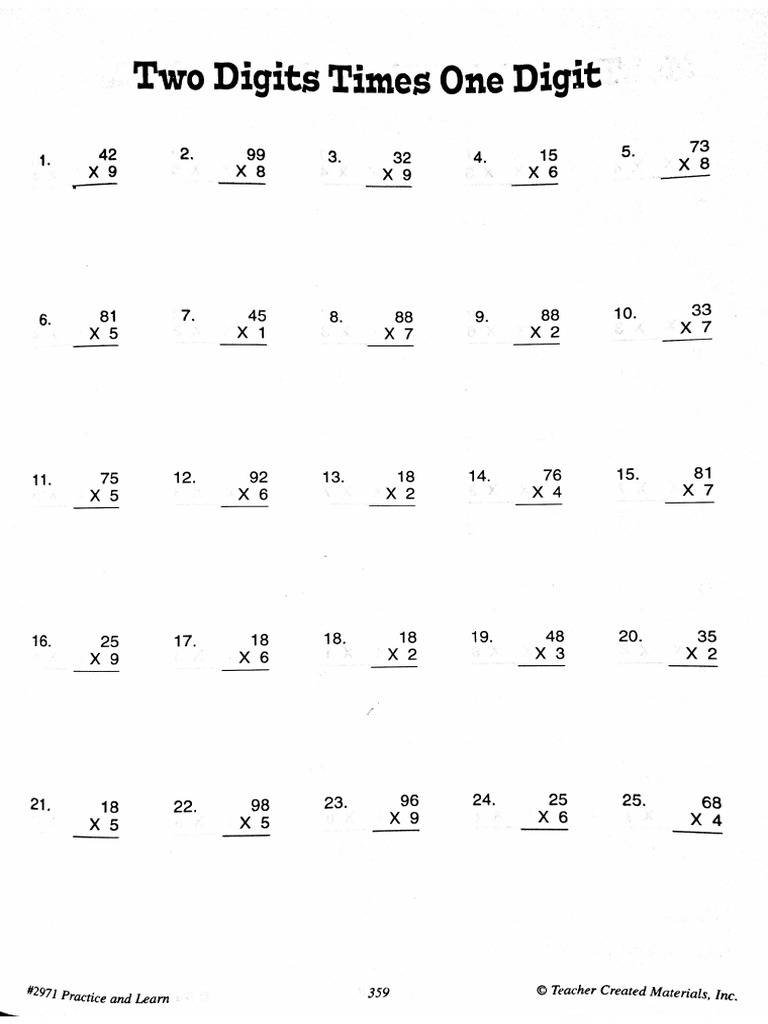 Multiply 2 and 3 Digits by 1 and 2 Digits | PDF