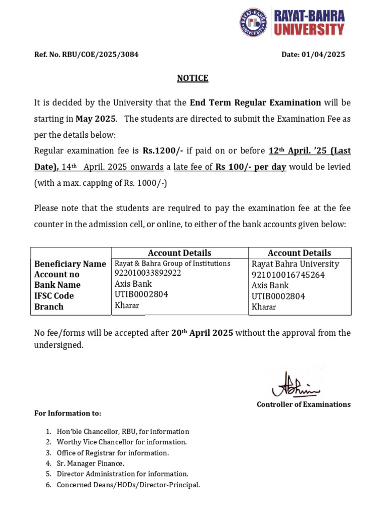 ETE June 2025 Exam Fee Notice | PDF