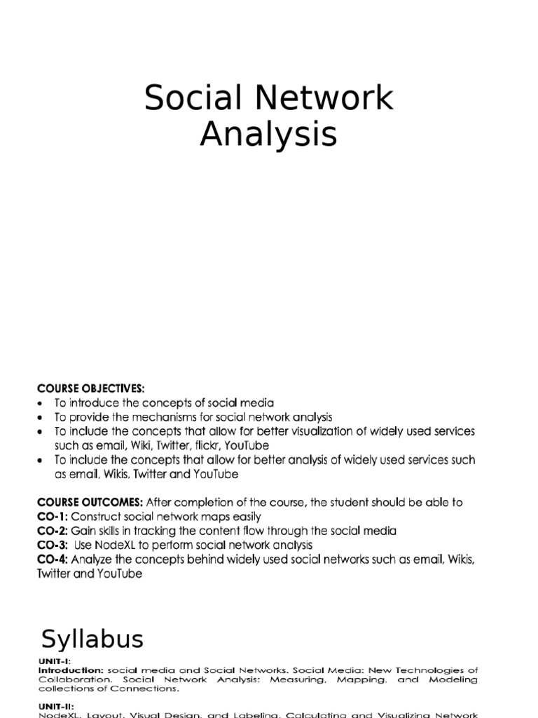 Social Network Analysis Overview | PDF | Social Network | Communication