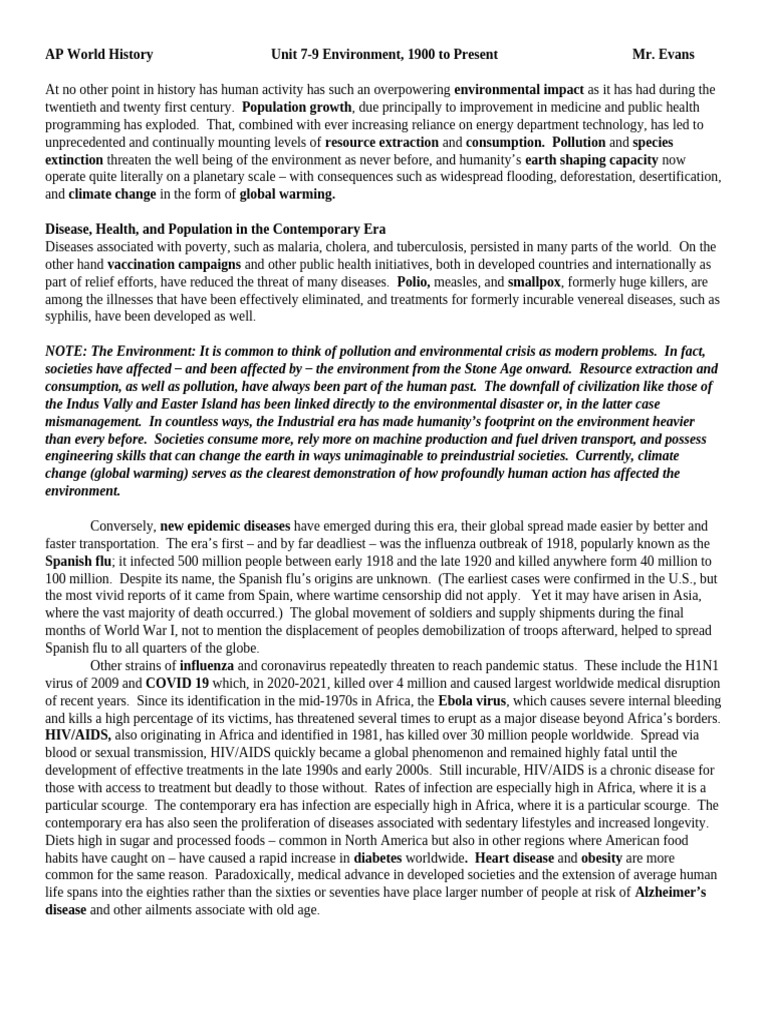 WAP Unit 7-9 RG Environment 1900 to Present Reading | PDF | Climate ...