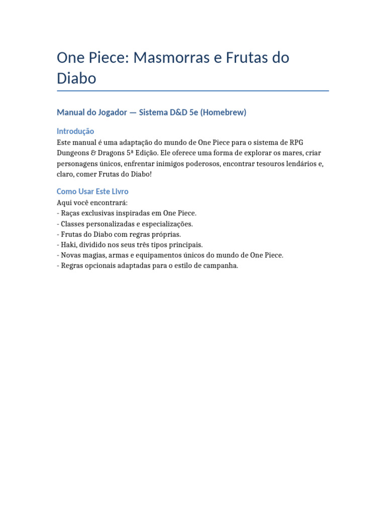 Manual OnePiece Traduzido Parte1 | PDF
