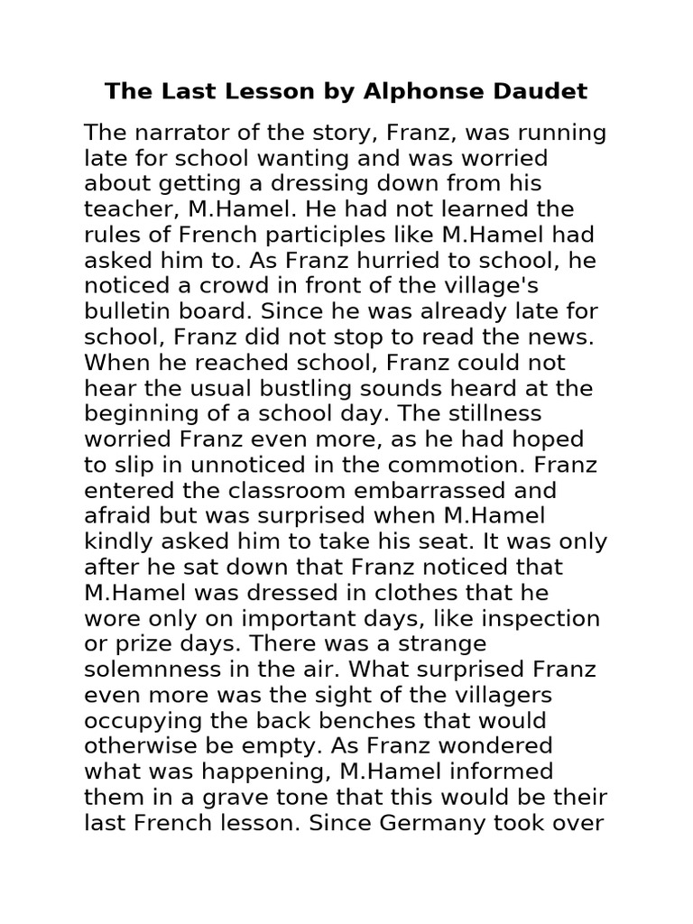Last French Lesson in Alsace | PDF