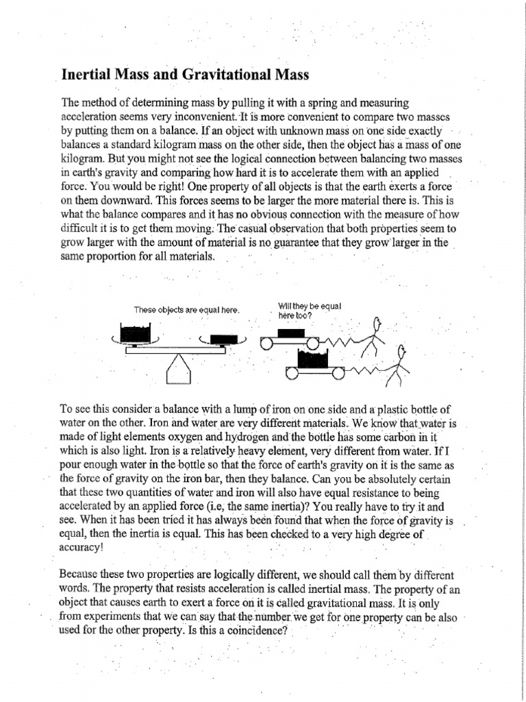Inetial Gravitational Mass | PDF