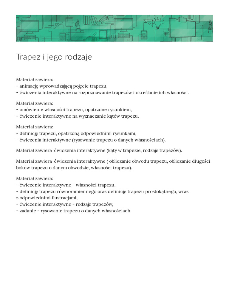 Trapez I Jego Rodzaje | PDF