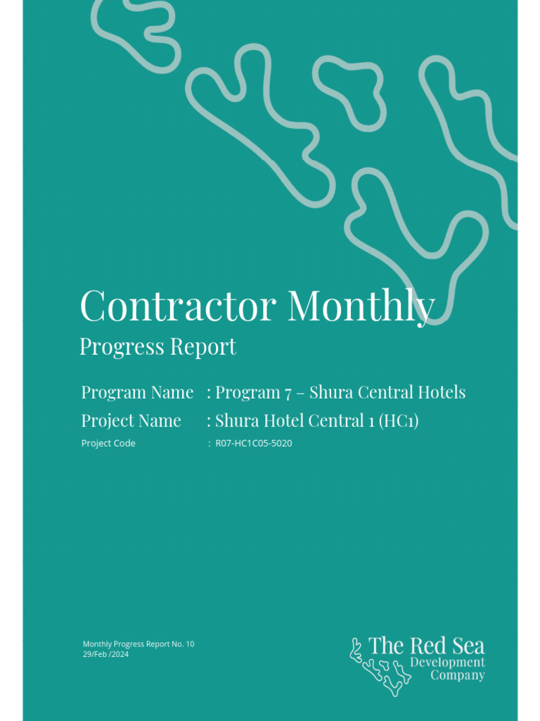 2024-02-29 - RSG-CN-TMP-0003 - Contractor Monthly Progress Report | PDF ...