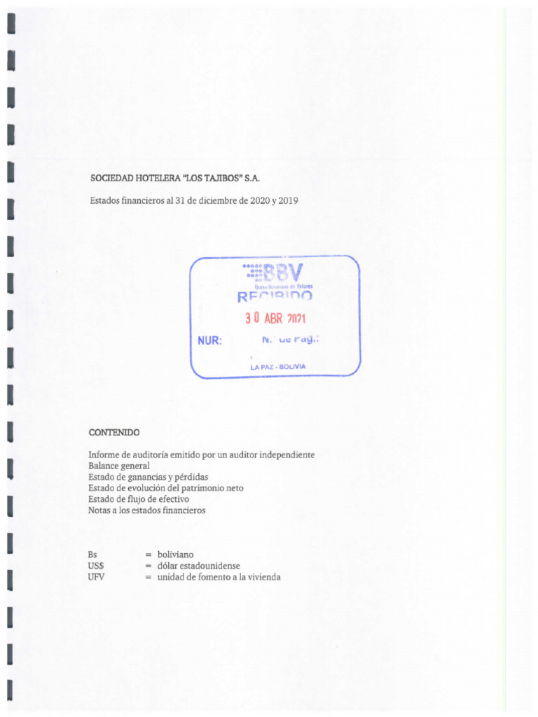 Los Tajibos EEFF 2020 | PDF