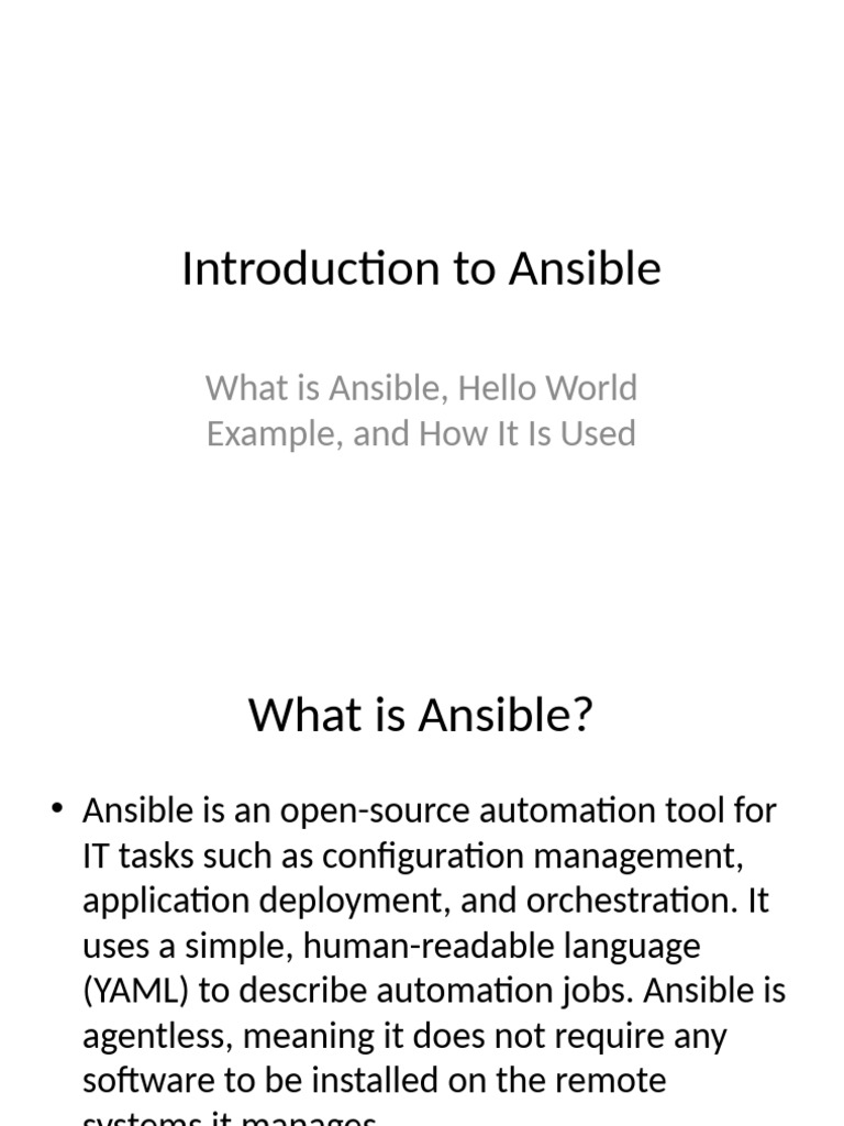Introduction To Ansible | PDF