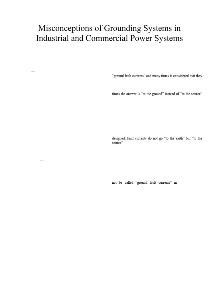 2018-Misconceptions of Grounding Systems in Industrial and Commercial | PDF | Electric Current ...
